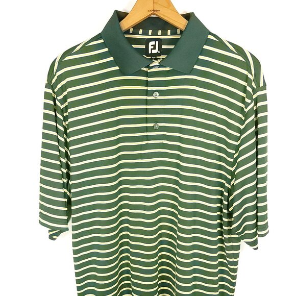 FootJoy | Shirts | Footjoy Fj Golf Polo Shirt Mens Large Green Yellow ...
